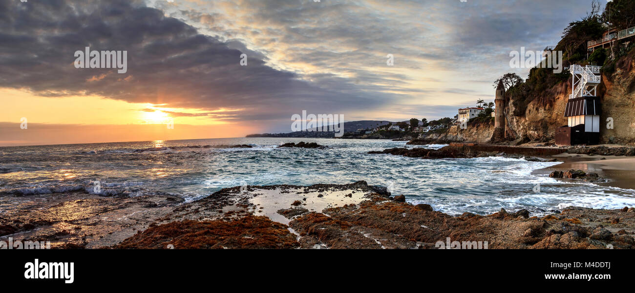 Pirates tower at Victoria Beach in Laguna Beach, California Stock Photo ...