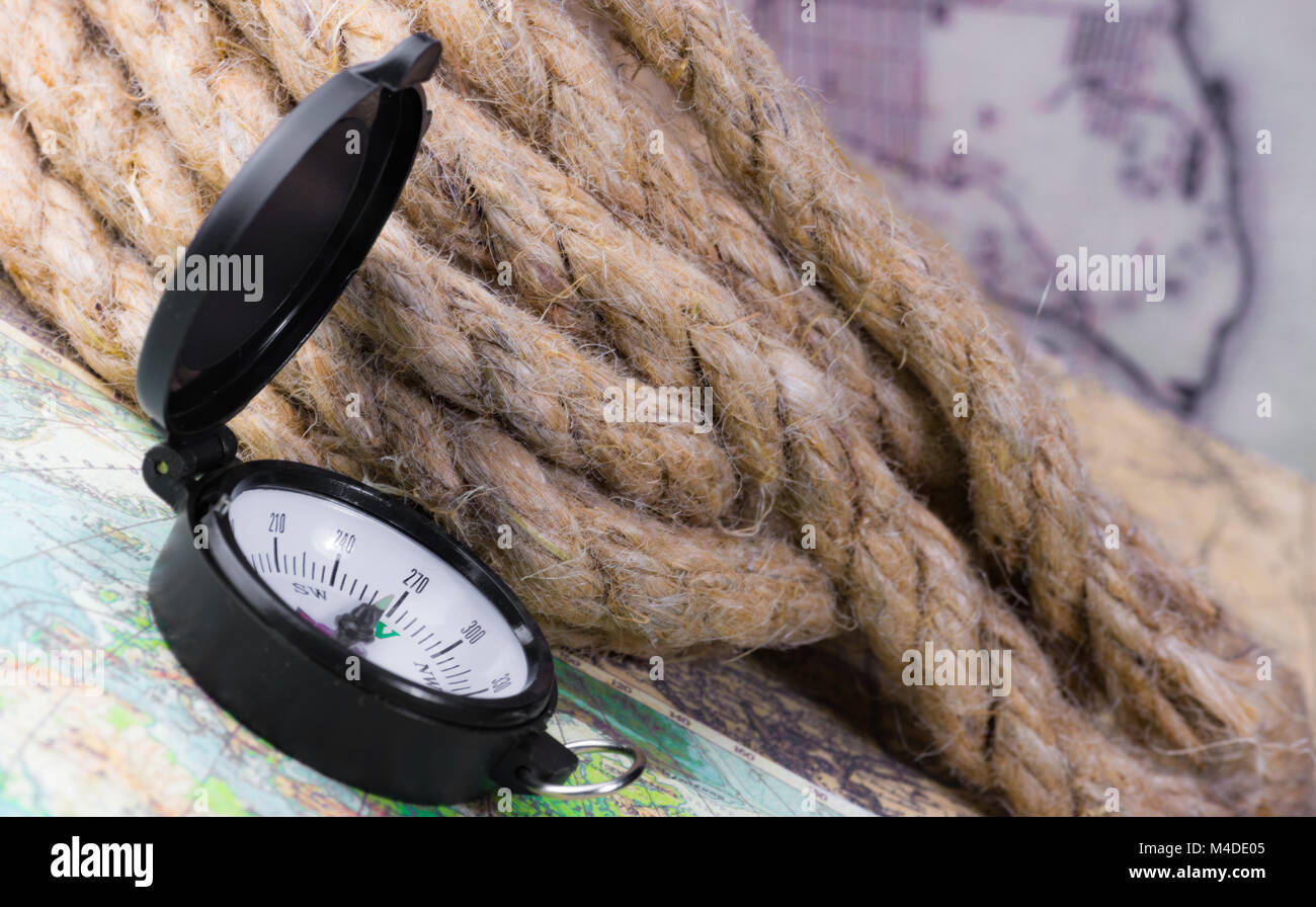 compass on the world map Stock Photo - Alamy