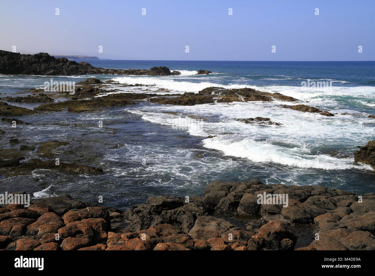 Scenic view El Cotillo beach on Fuerteventura, Canary Islands Stock ...