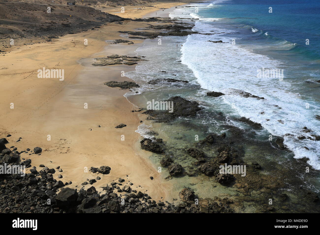 Scenic view El Cotillo beach on Fuerteventura, Canary Islands Stock ...