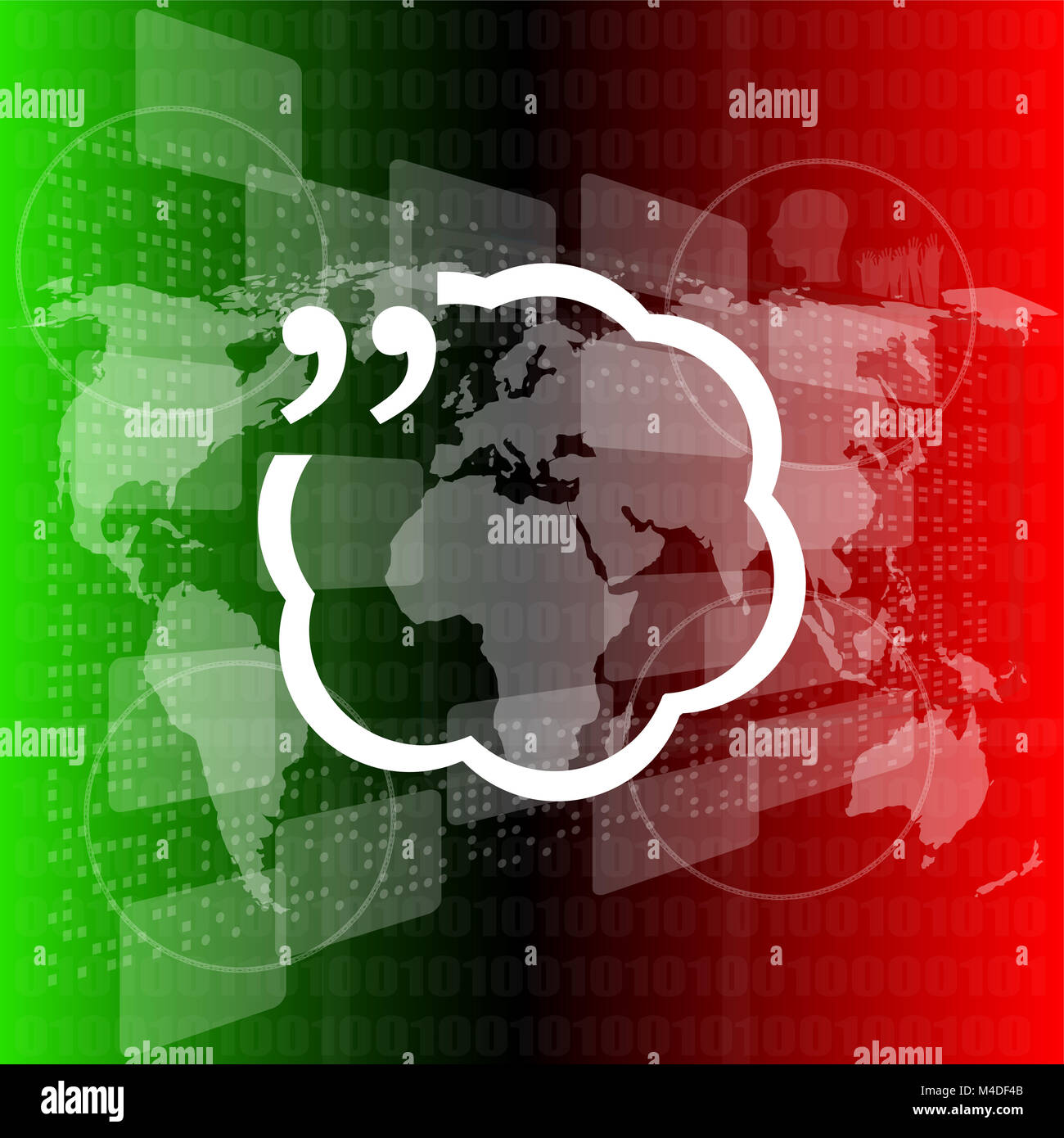 Quotation Mark Speech Bubble. Quote sign icon. Abstract background ...