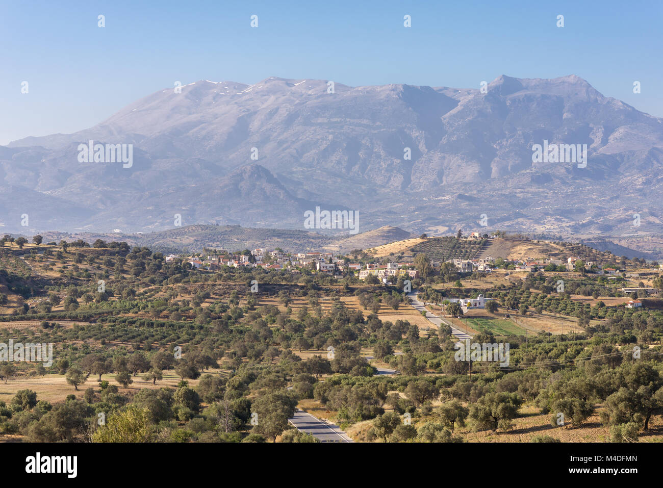 Messara plain and IDA mountain range on Crete Stock Photo - Alamy