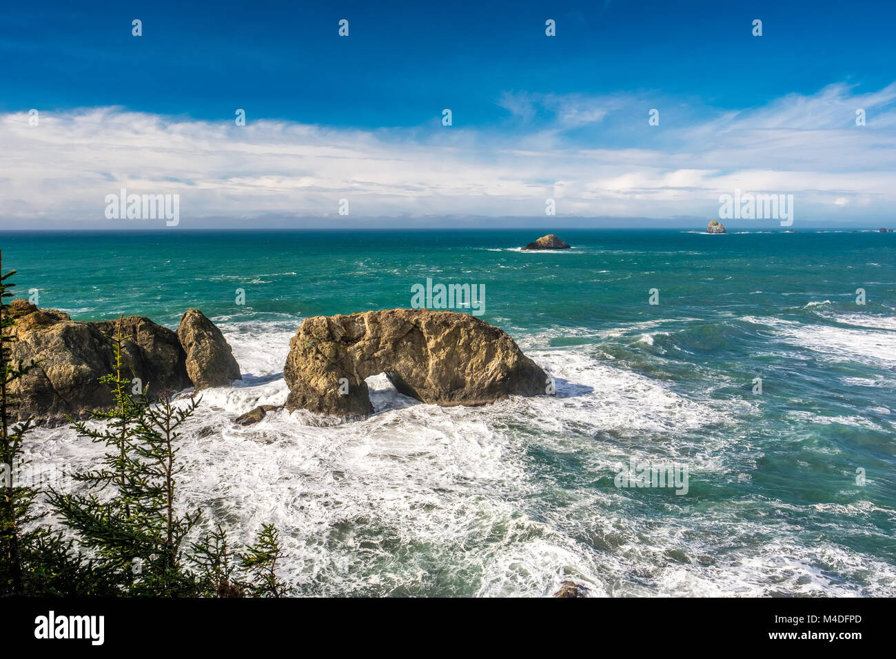 USA Pacific coast, Arch Rock, Oregon State Stock Photo - Alamy