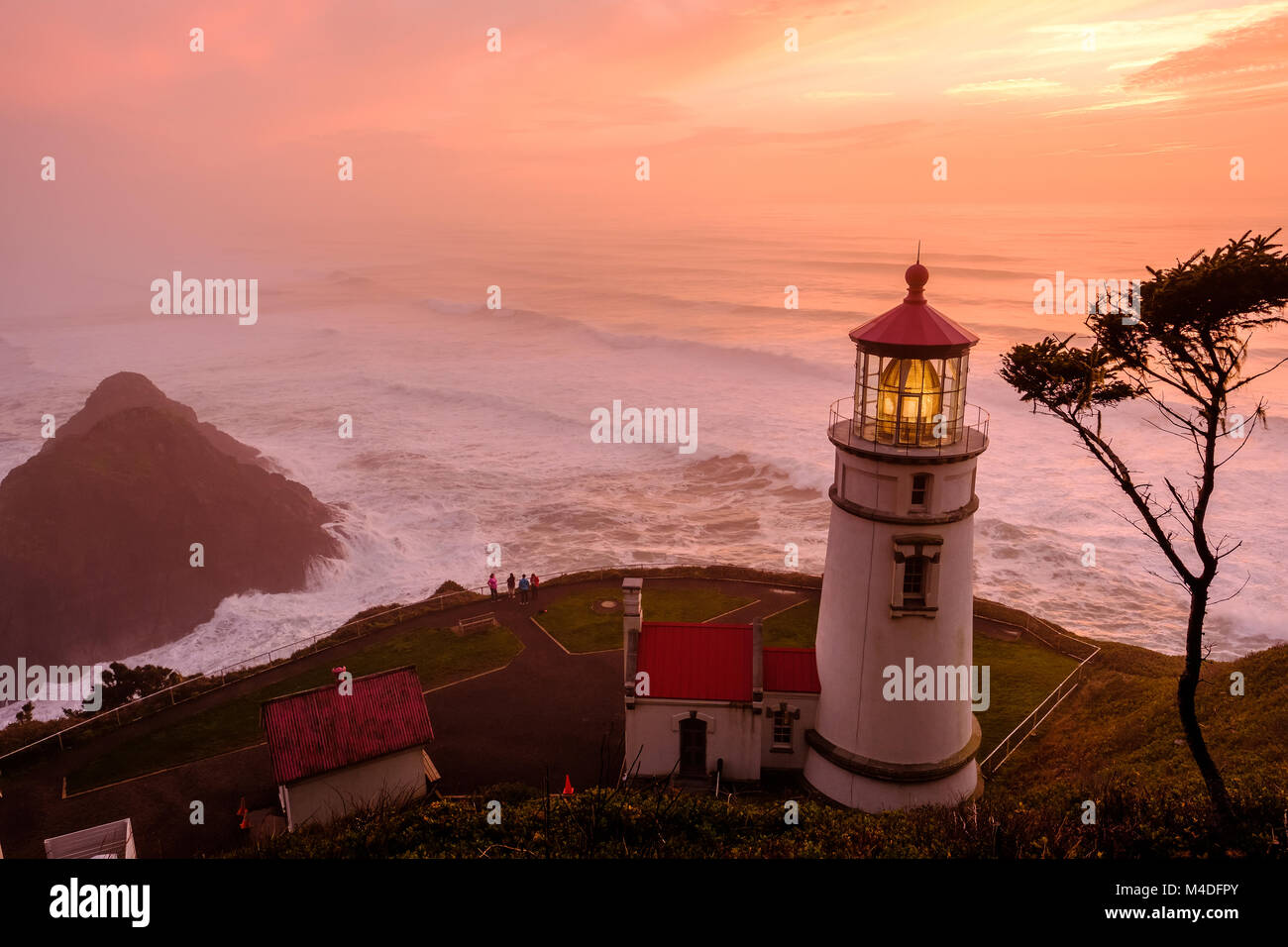 Heceta Head Lighthouse at sunset, built in 1892 Stock Photo - Alamy