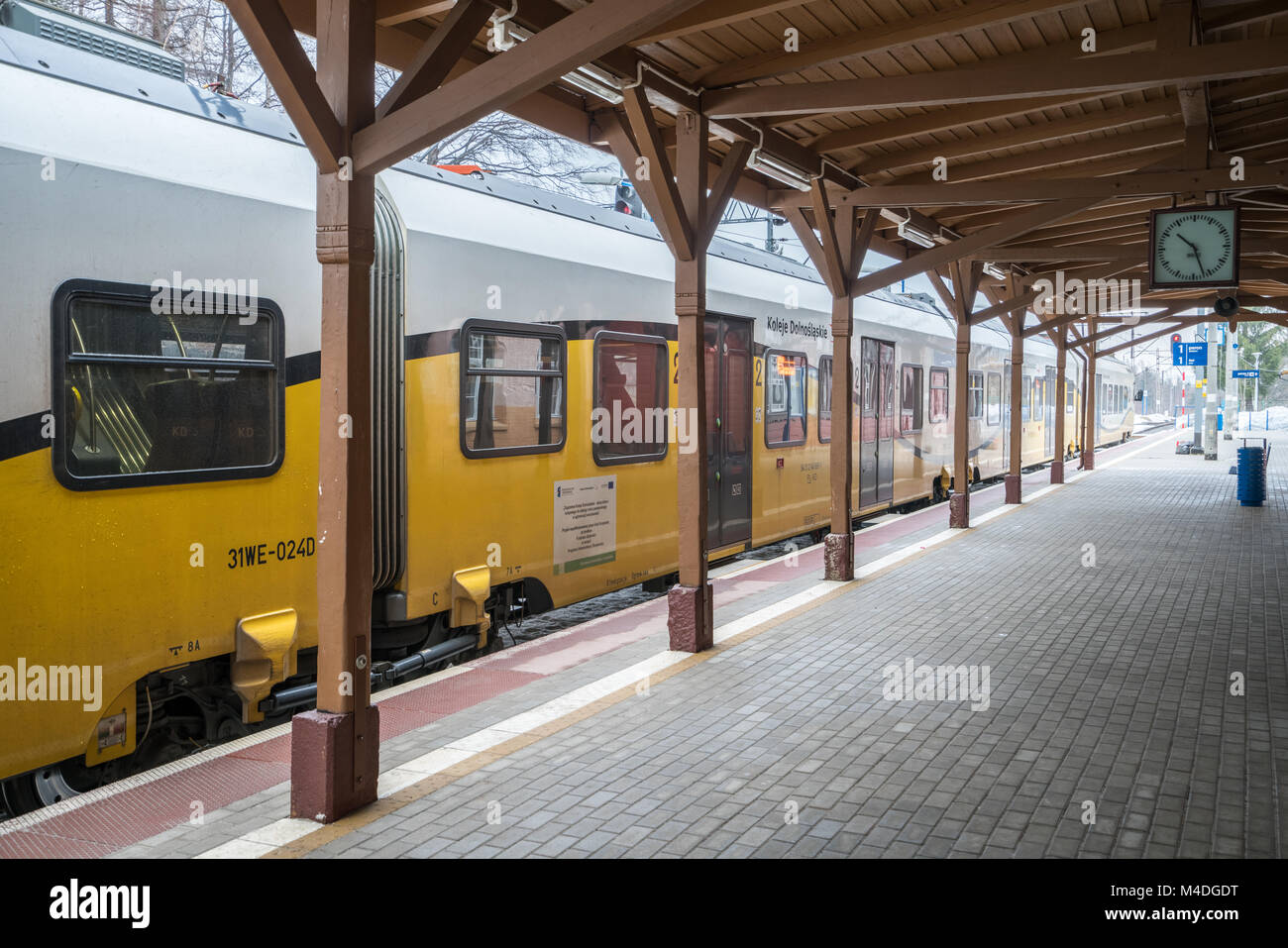 Train on the platform Stock Photo - Alamy