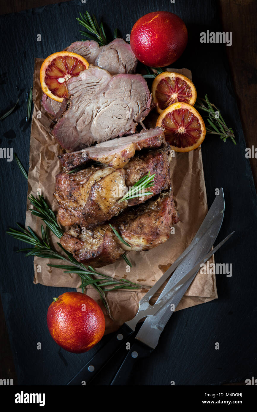 Grilled steak on a paper Stock Photo - Alamy