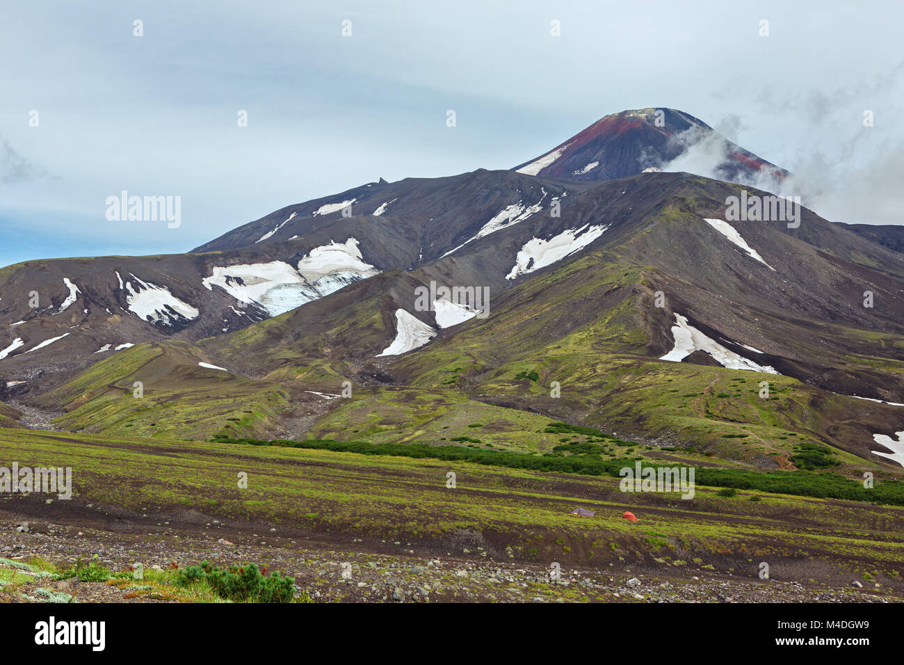 Avacha Volcano or Avachinskaya Sopka on Kamchatka Peninsula Stock Photo ...