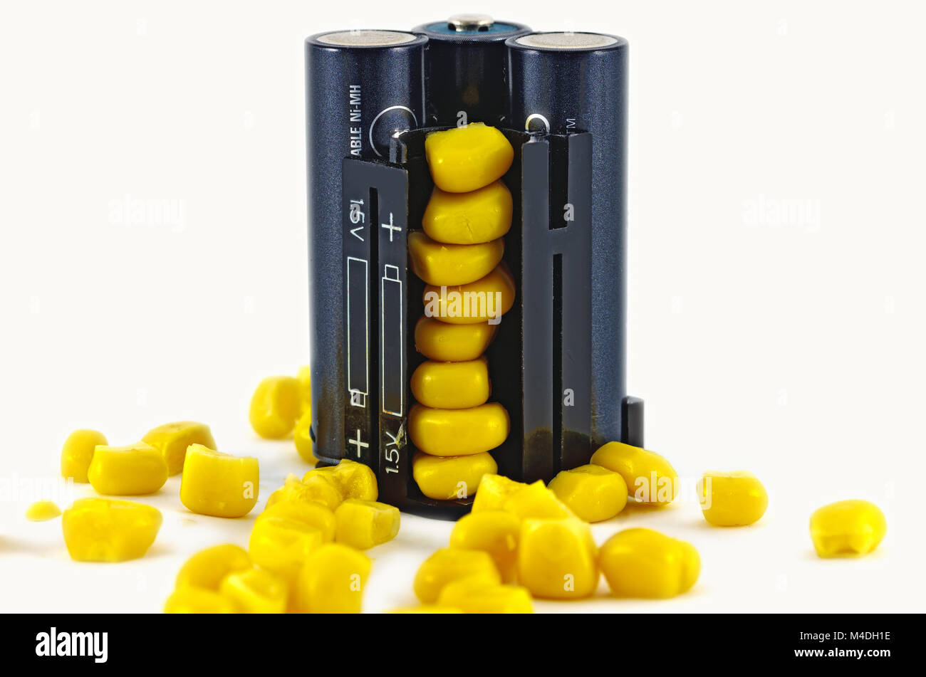 battery pack with voltaic cells and grains of corn Stock Photo - Alamy