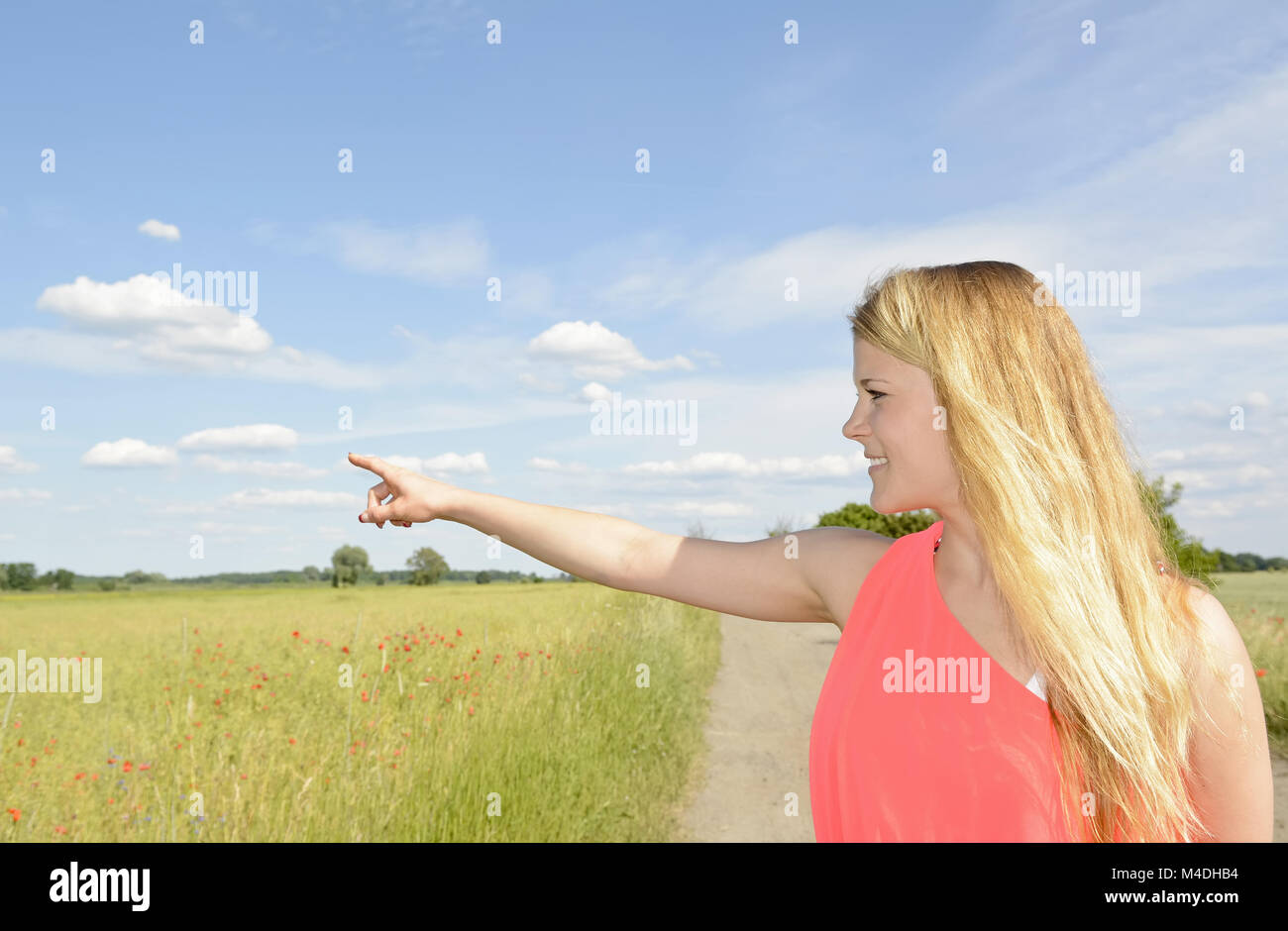 woman pointing with forefinger Stock Photo - Alamy