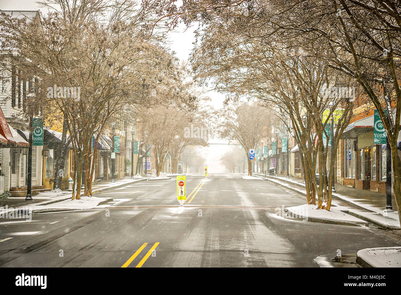 winter storm passing through york south carolina downtown Stock Photo ...