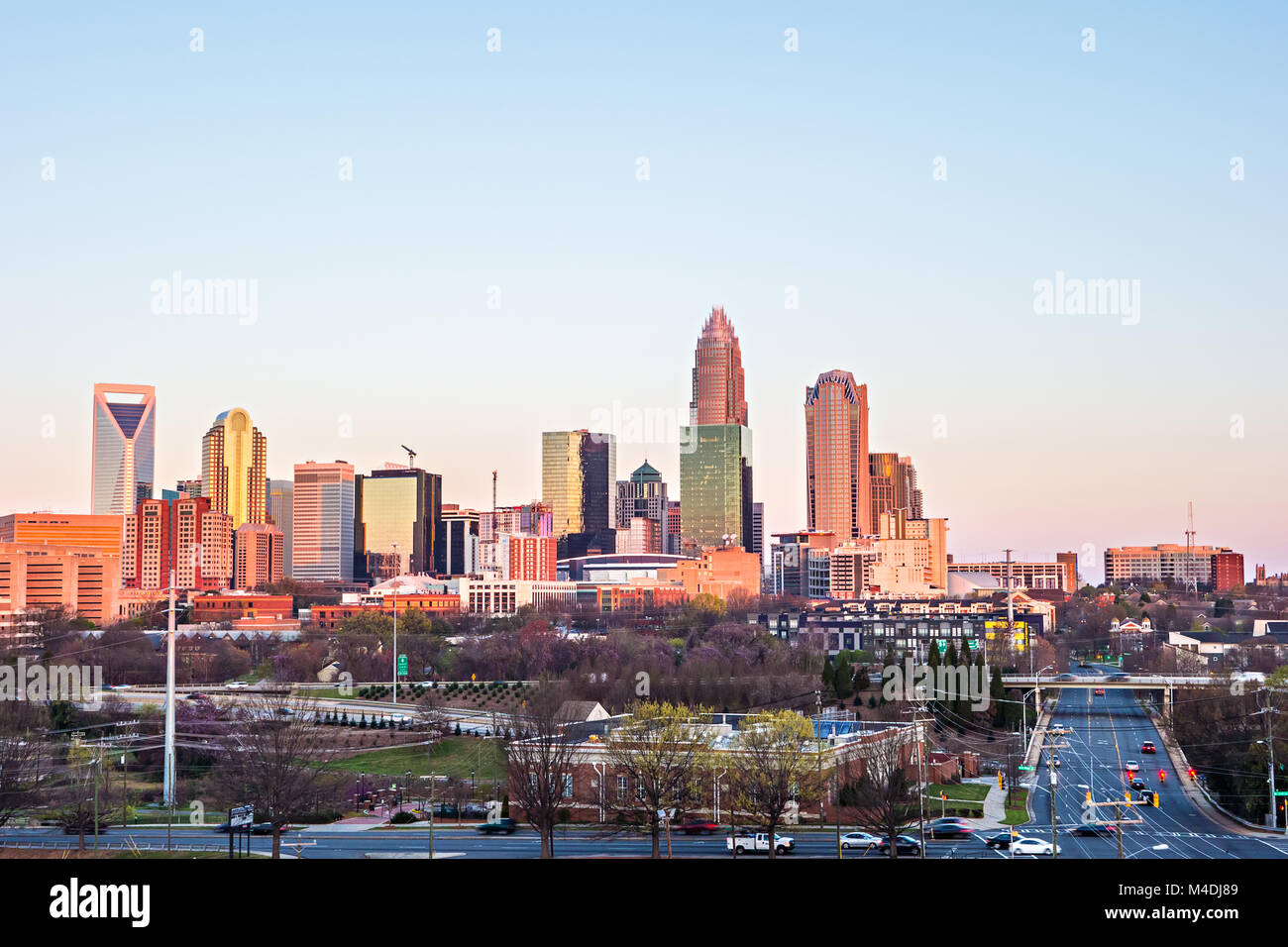 Charlotte north carolina early morning sunrise in spring Stock Photo ...