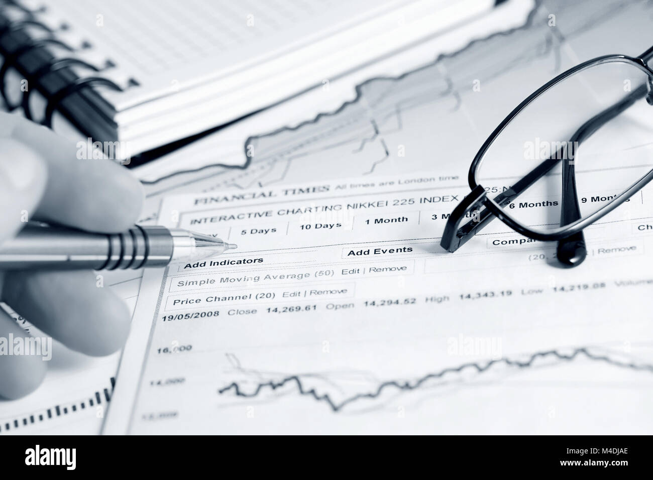 Financial graphs and charts analysis Stock Photo - Alamy