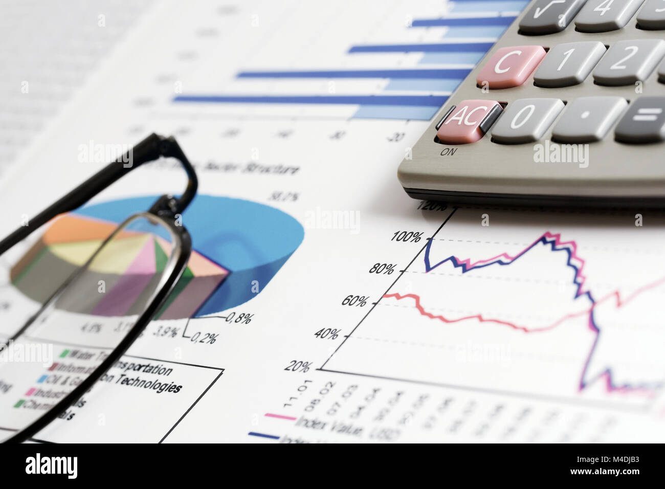 Financial accounting stock market graphs analysis Stock Photo - Alamy