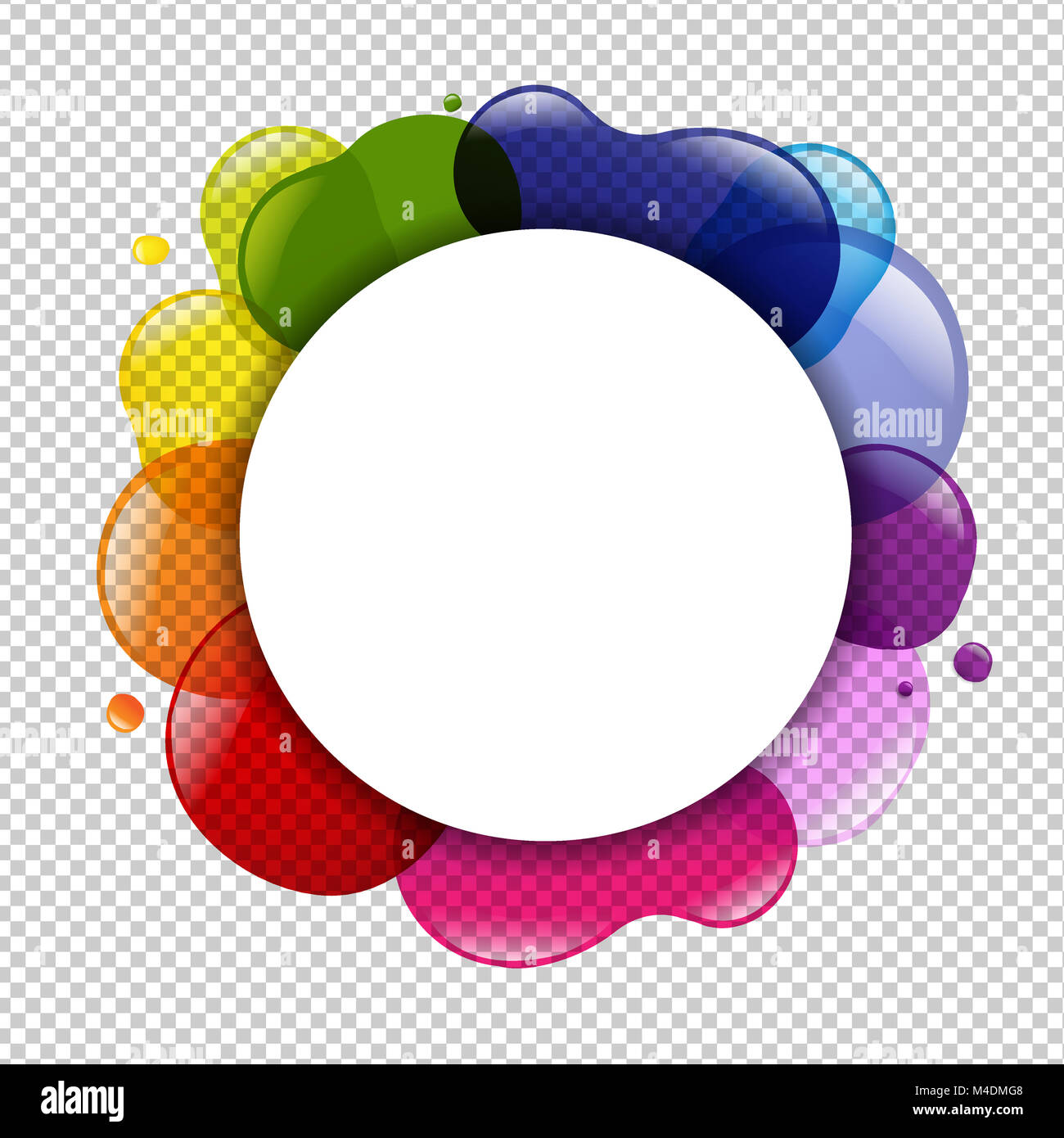 Dialog Balloon And Color Blobs Stock Photo - Alamy