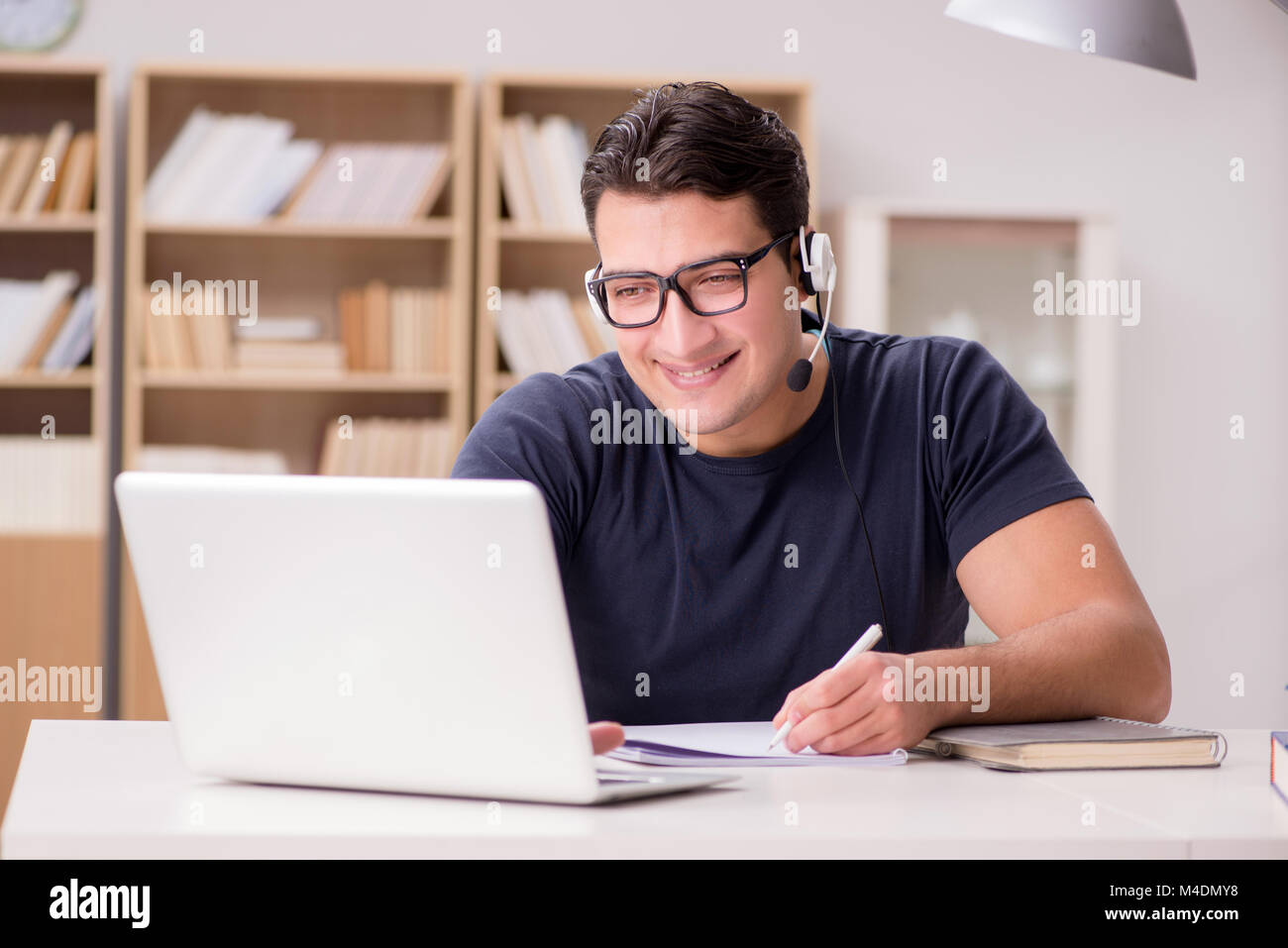 The young freelance worked working on computer Stock Photo - Alamy