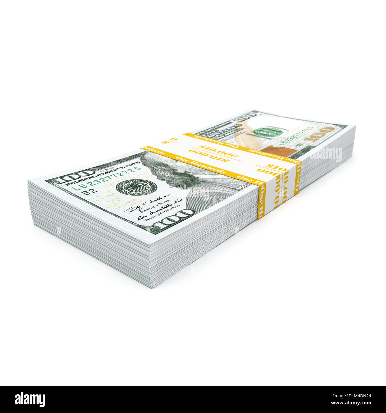 3d rendering a pack of US dollars Stock Photo - Alamy