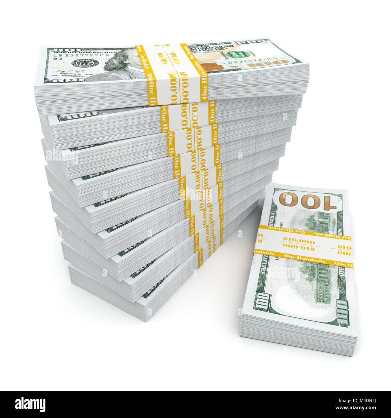 3d rendering lots of packs of US dollars Stock Photo - Alamy