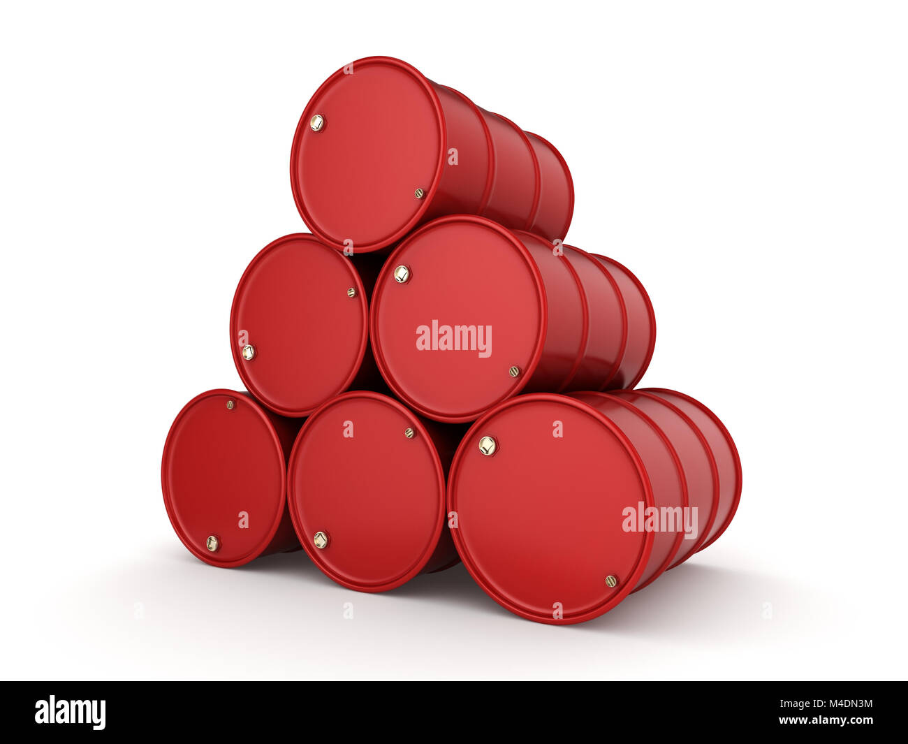 3D rendering red barrels Stock Photo - Alamy