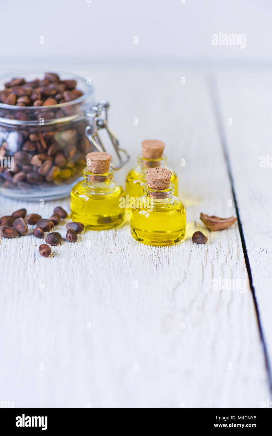 Oil of cedar nuts Stock Photo - Alamy