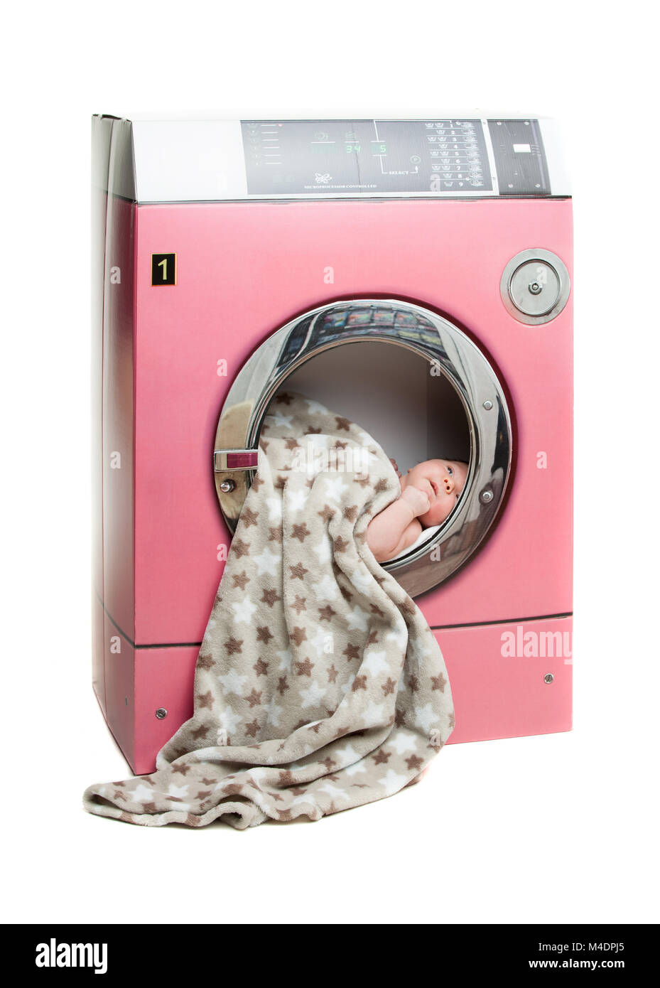 Child girl washing machine Cut Out Stock Images & Pictures - Alamy