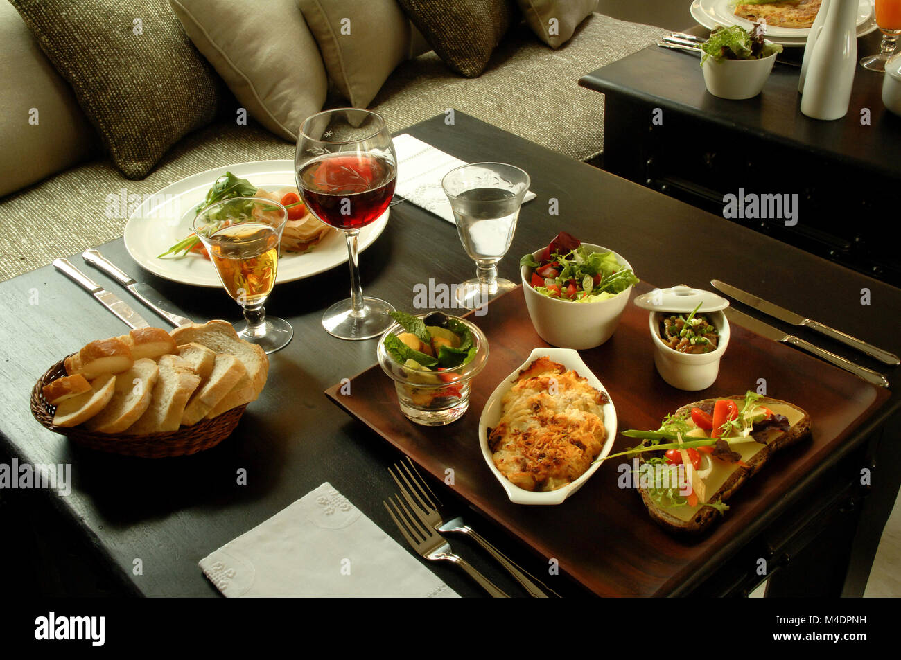 French restaurant lunch serving Stock Photo - Alamy
