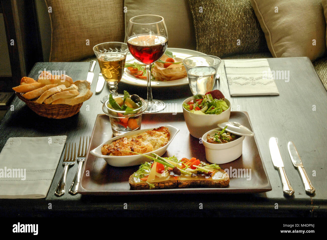 French restaurant lunch serving Stock Photo - Alamy