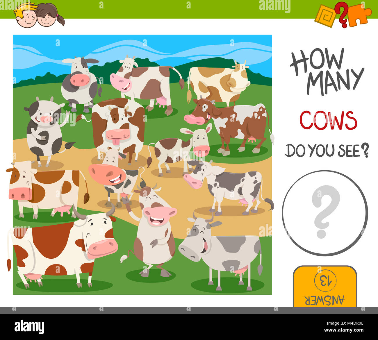 Group cows cartoon hi-res stock photography and images - Alamy