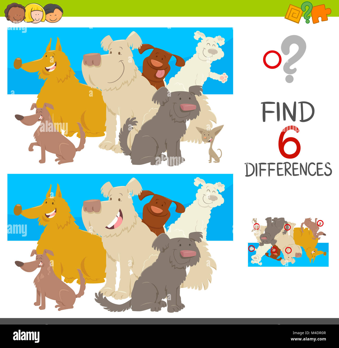 spot the differences with dogs Stock Photo - Alamy