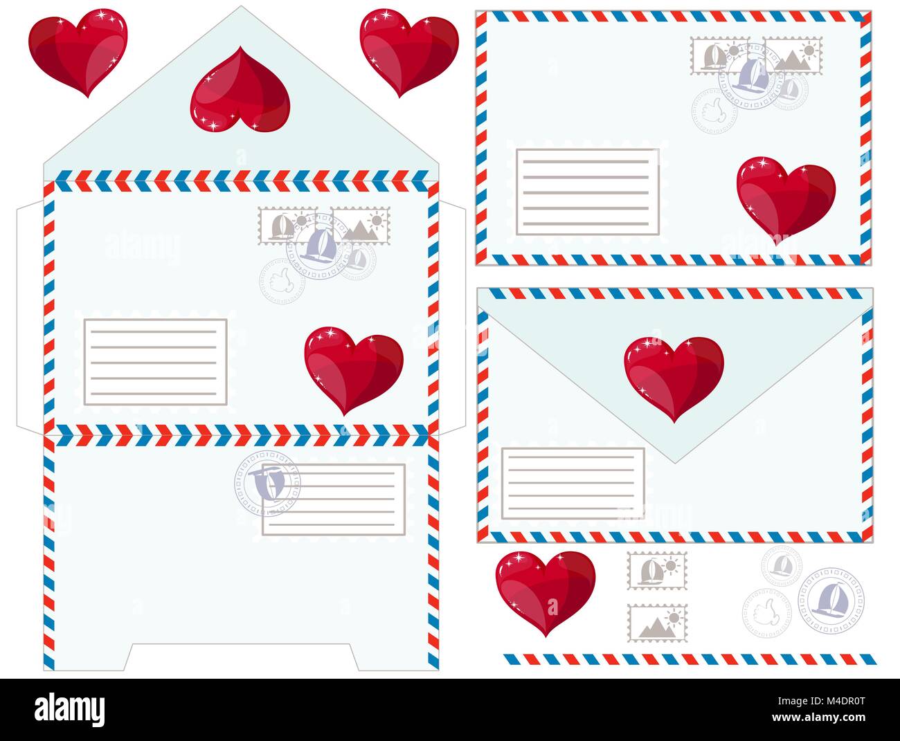 Valentine letter, flat icon Stock Vector Image & Art - Alamy