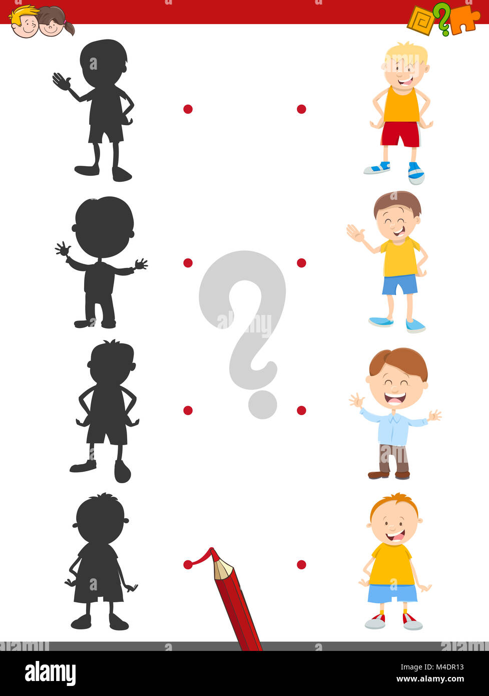 shadow activity game with boys Stock Photo - Alamy