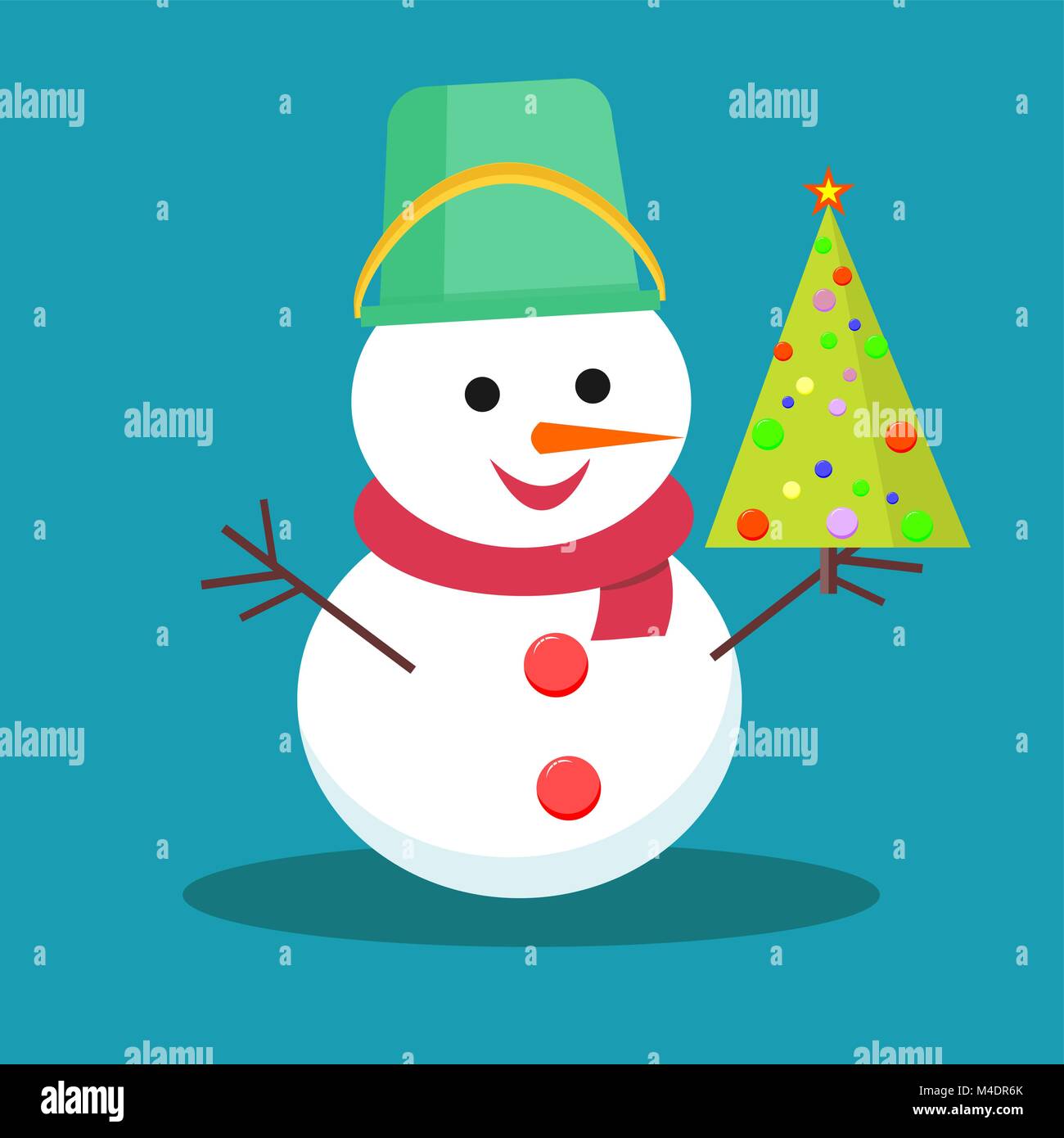 snowman and Christmas tree Stock Vector Image & Art - Alamy