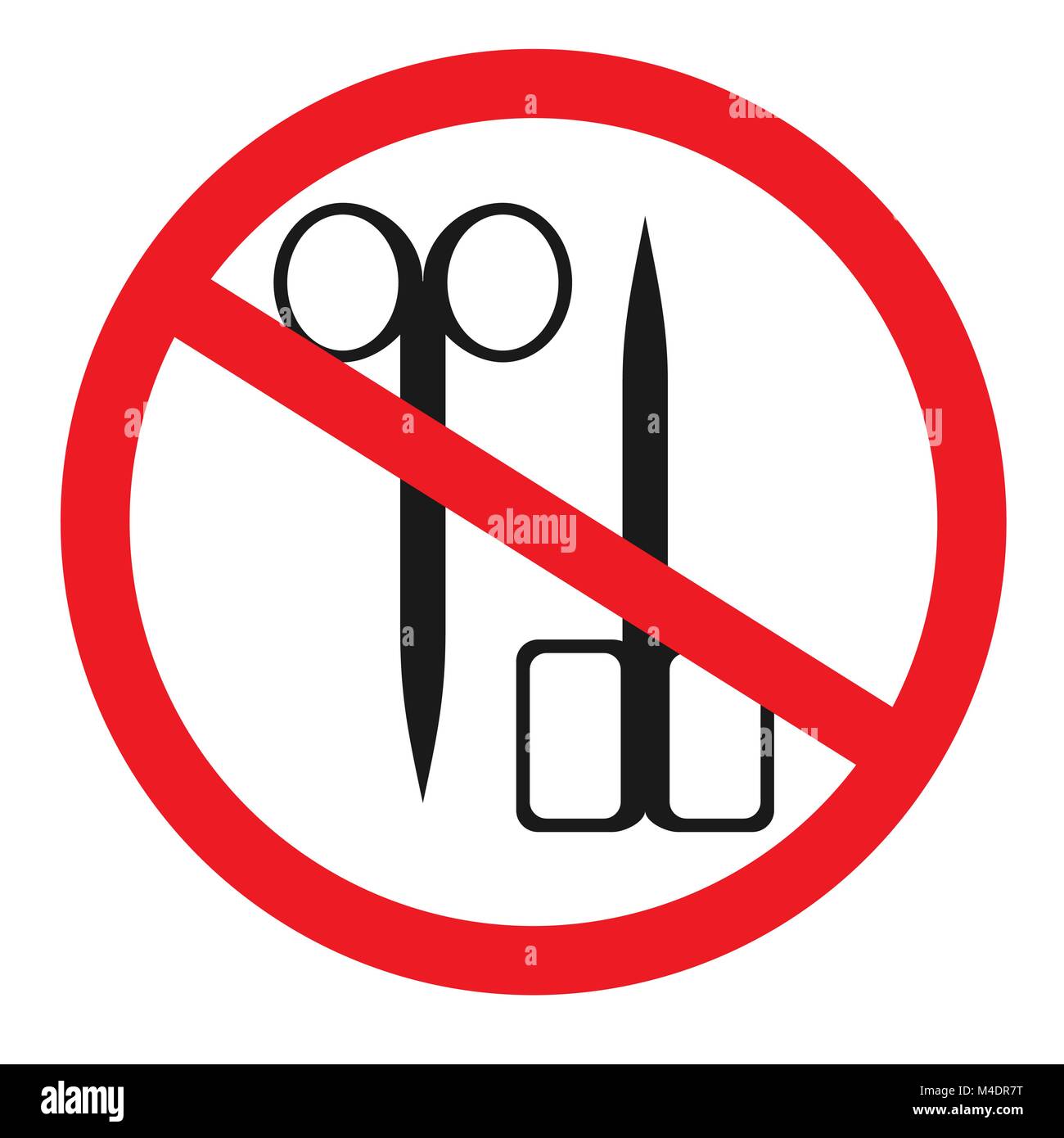 Forbidden sign with scissors glyph icon. No cutting prohibition Stock ...
