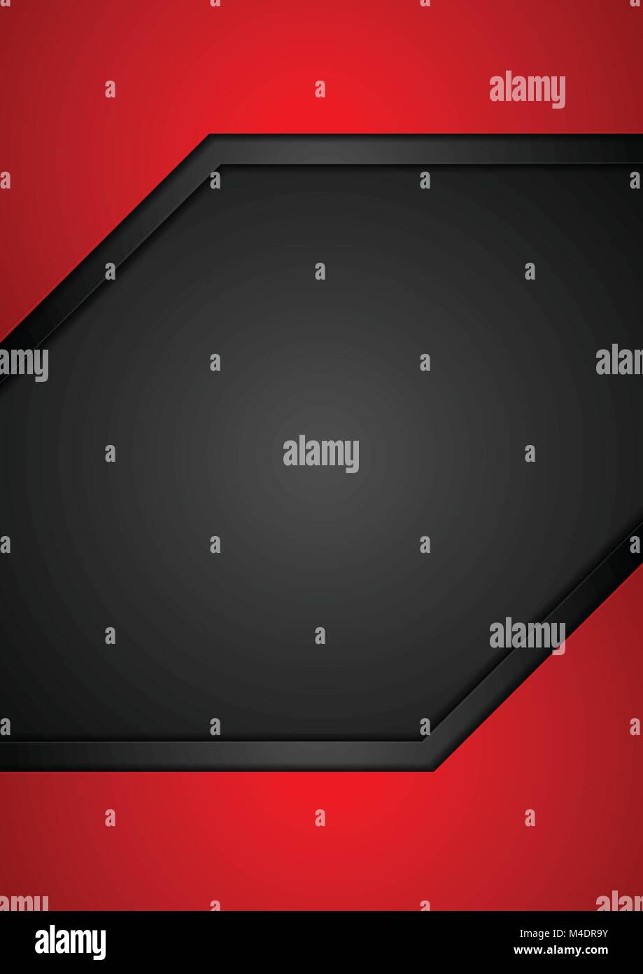 Abstract corporate red black flyer design. Vector background Stock ...