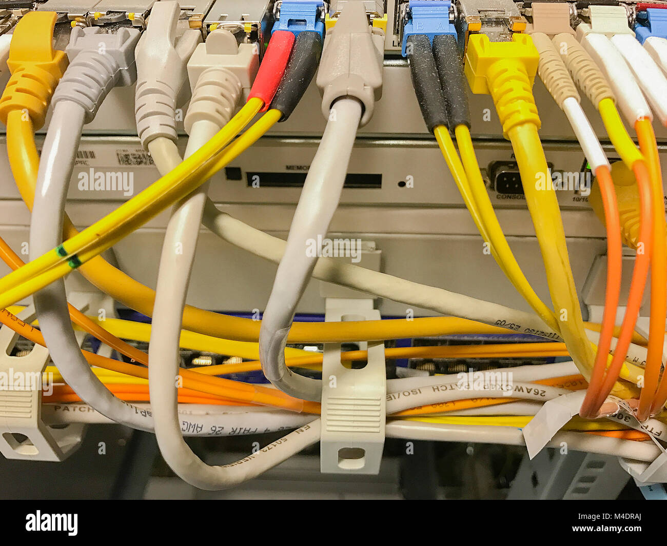 Network switch connections for network cable RJ45 Stock Photo - Alamy