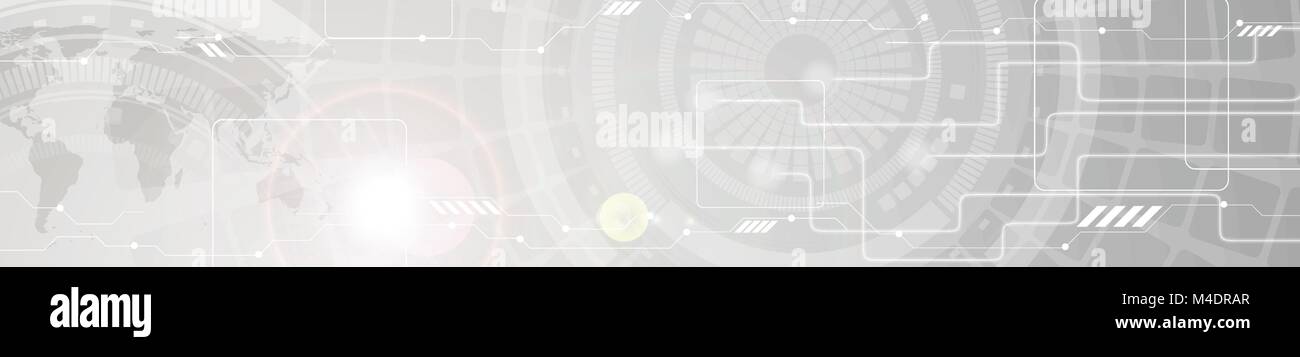Abstract technology concept grey web banner. Vector header template ...