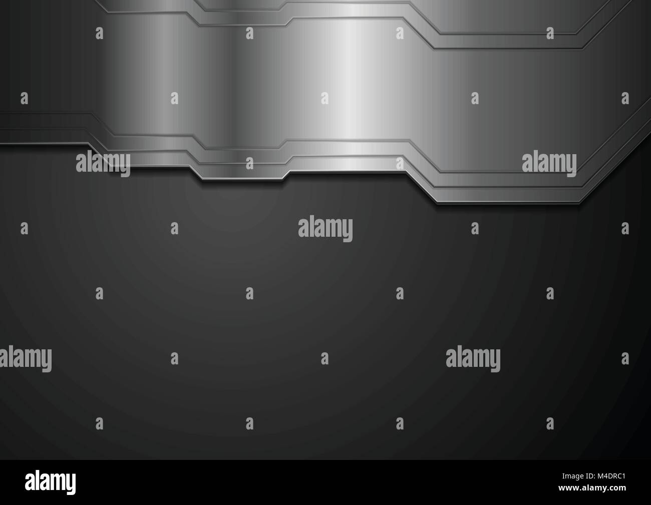 Abstract tech metallic black background. Vector dark graphic design ...
