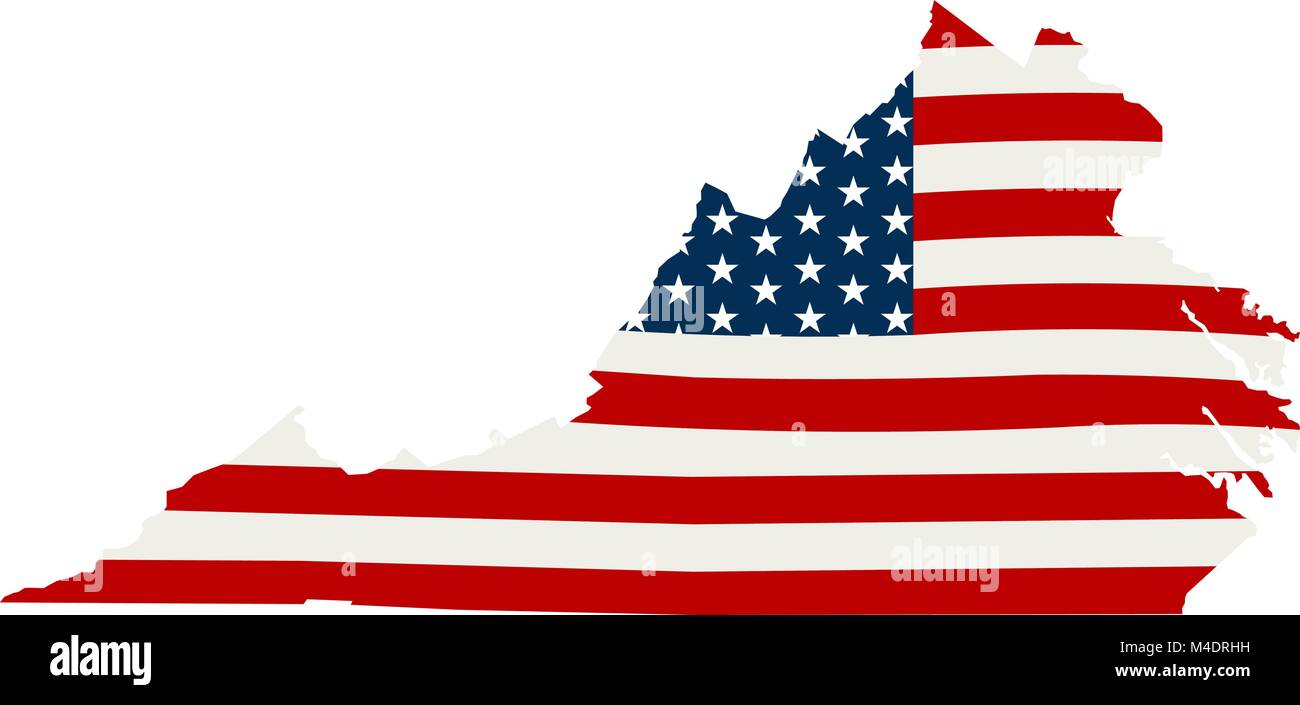 Virginia patriotic map. Vector graphic design illustration Stock Vector ...