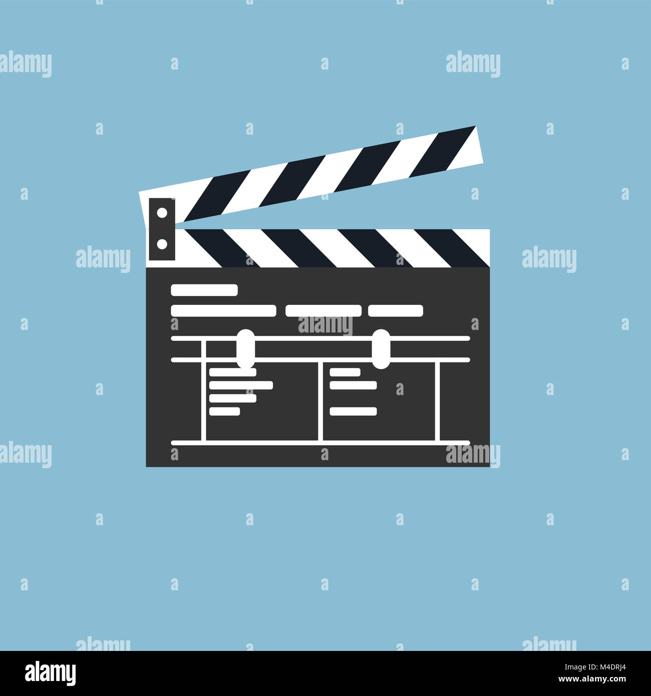 Simple clapper board icon in flat style Stock Vector Image & Art - Alamy