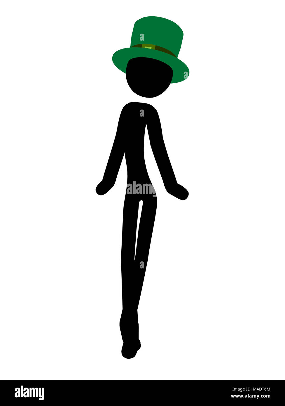St. Patricks day stickman silhouette illustration on a white background ...