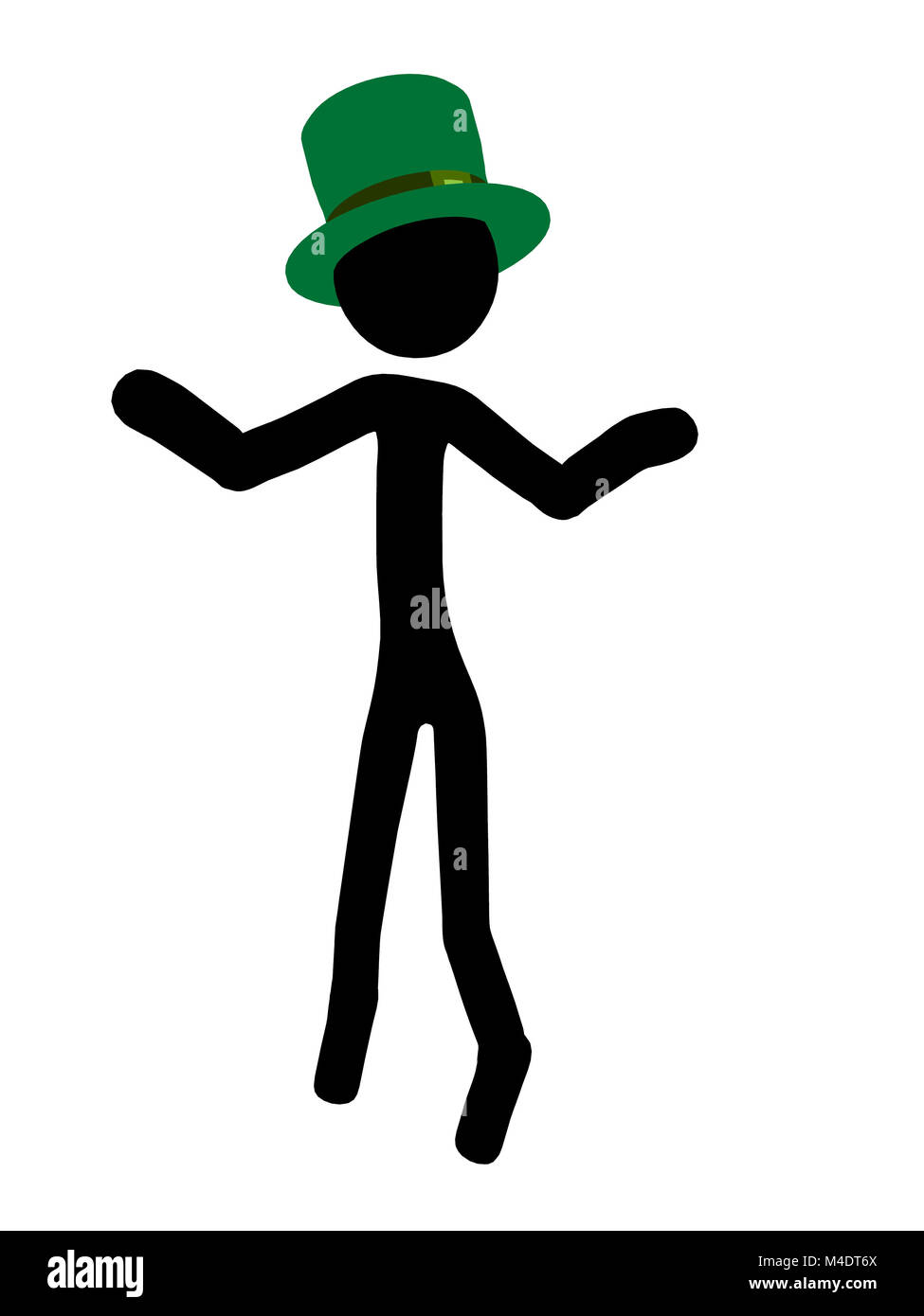St. Patricks day stickman silhouette illustration on a white background ...