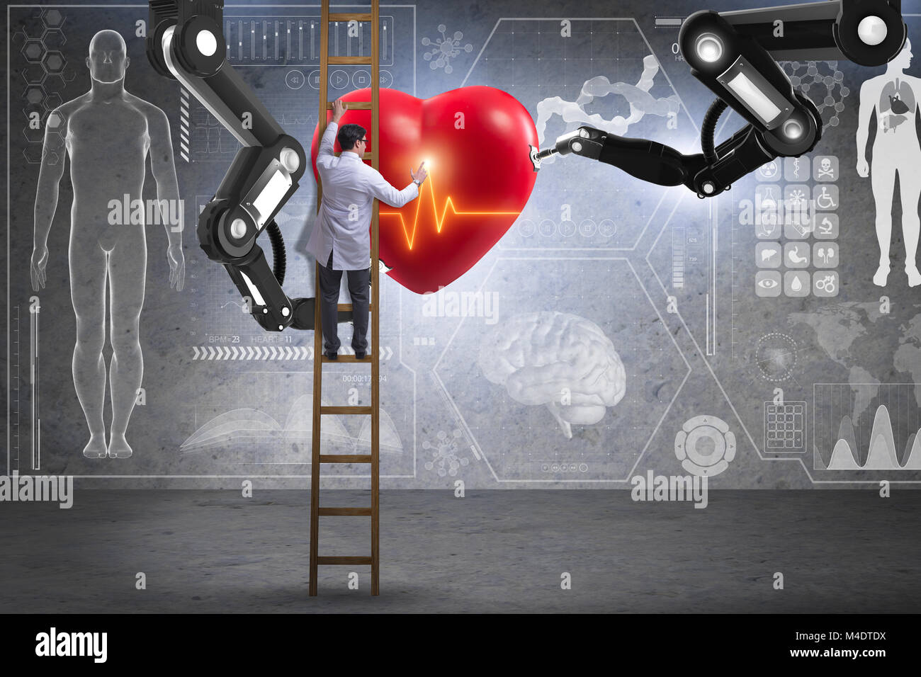 Heart surgery done by robotic arm Stock Photo - Alamy
