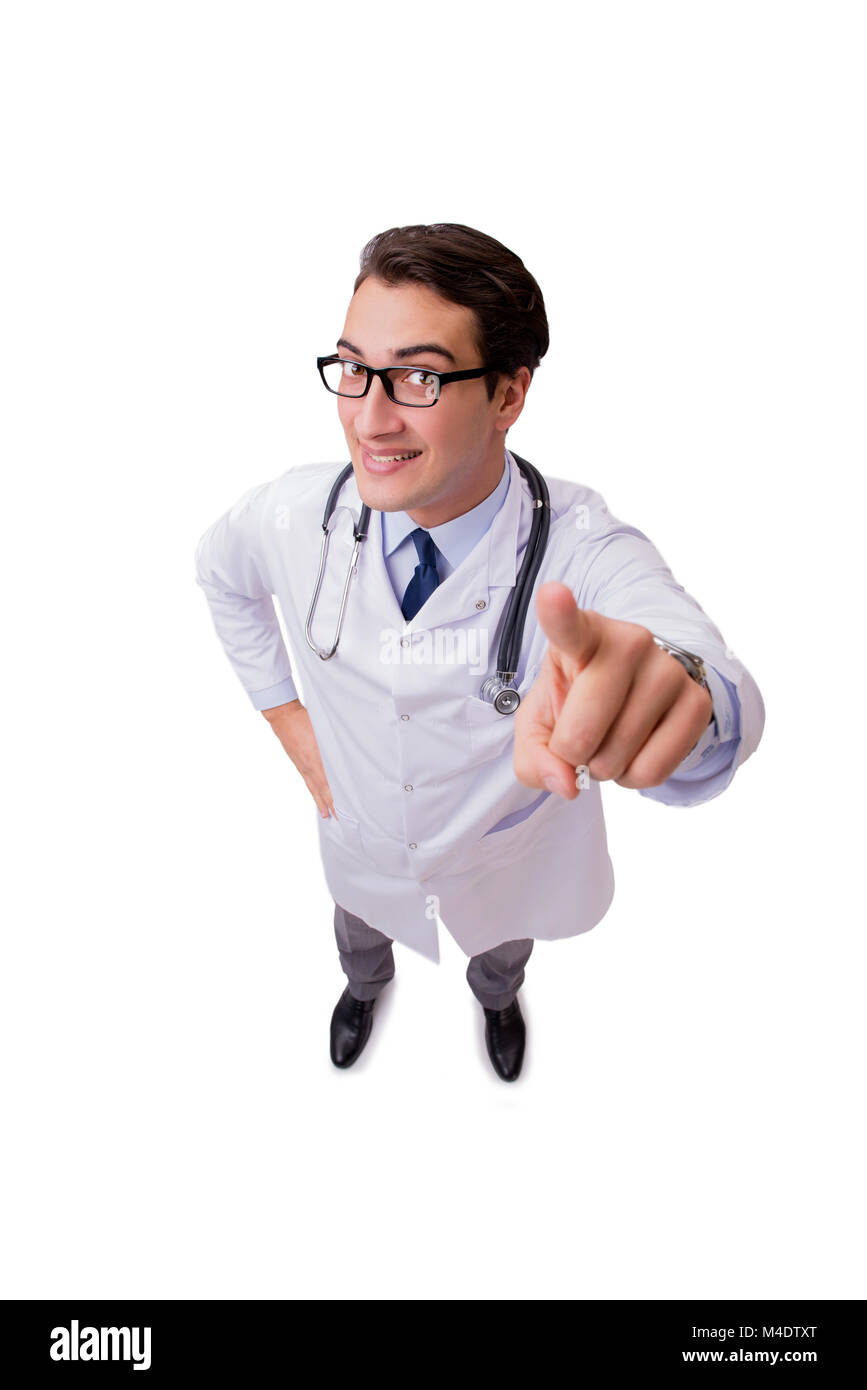 Male doctor isolated on the white background Stock Photo - Alamy