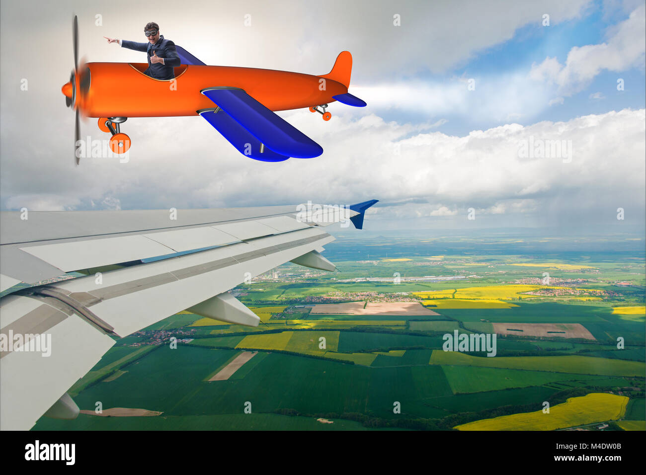 Businessman flying on vintage hi-res stock photography and images - Alamy