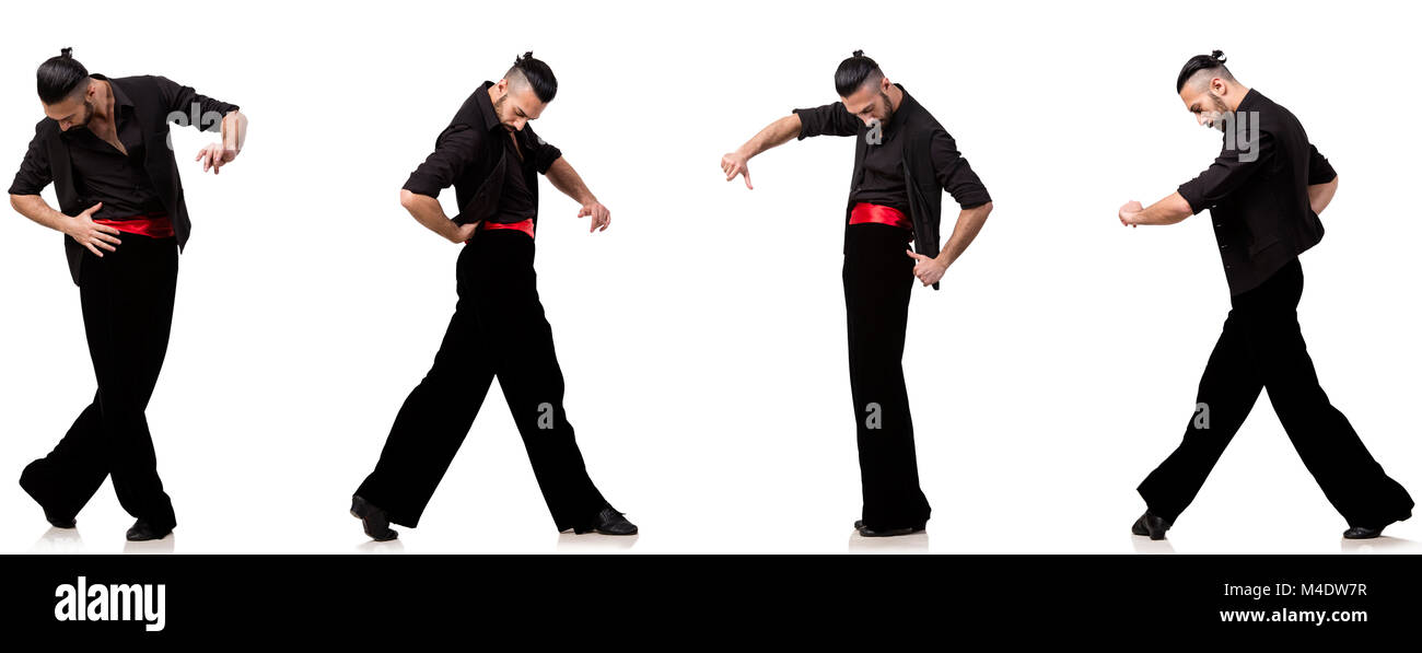Spanish dancer in various poses on white Stock Photo - Alamy