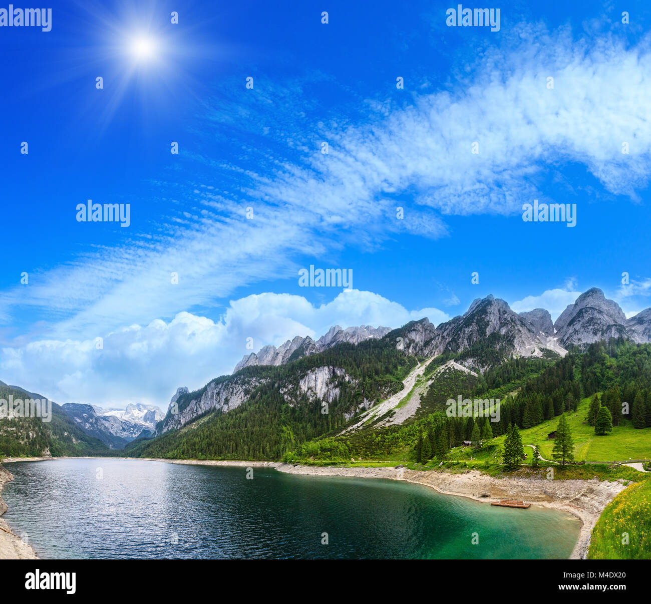 Alpine summer sunshine lake Stock Photo - Alamy