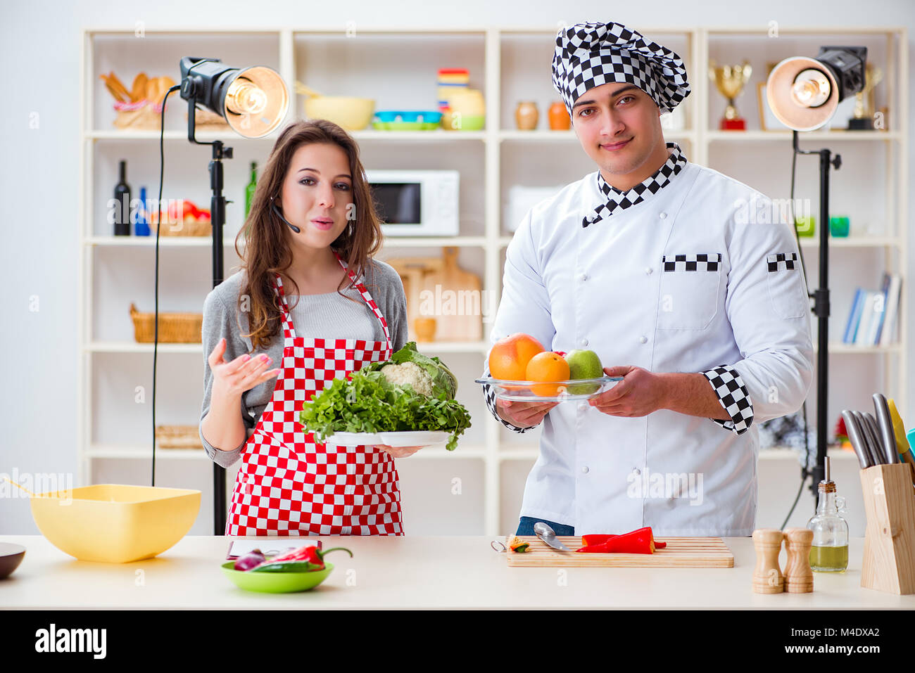 Food cooking tv show in the studio Stock Photo - Alamy