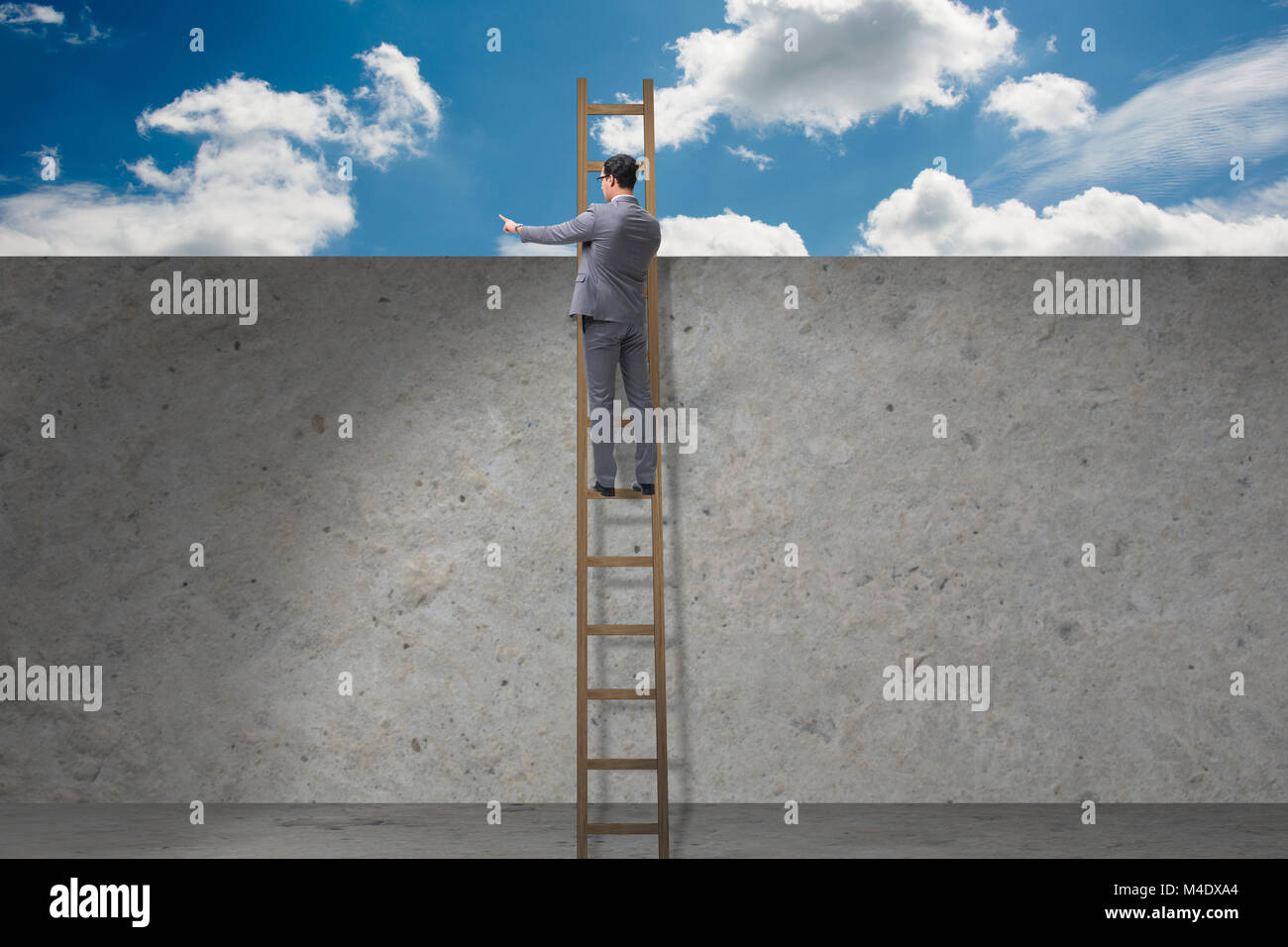 Businessman climbing ladder in business hi-res stock photography and ...