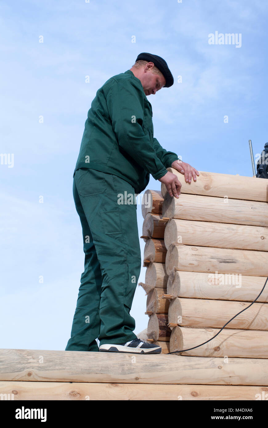Log cabin under construction hi-res stock photography and images - Alamy