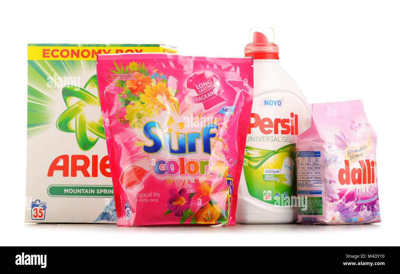 Packages of global detergent brands Stock Photo - Alamy