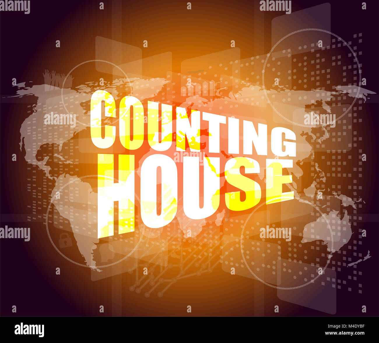 Management concept: counting house words on digital screen Stock Photo ...